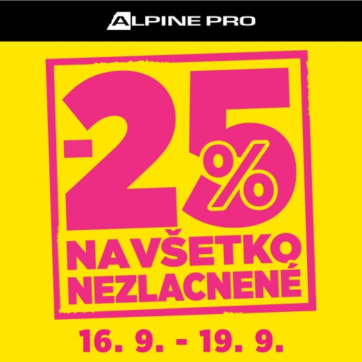 ZĽAVA 25% v predajni ALPINE PRO! | Zľavy a akcie v OC MAX Poprad ZĽAVA 25% v predajni ALPINE PRO! | Zľavy a akcie v OC MAX Poprad